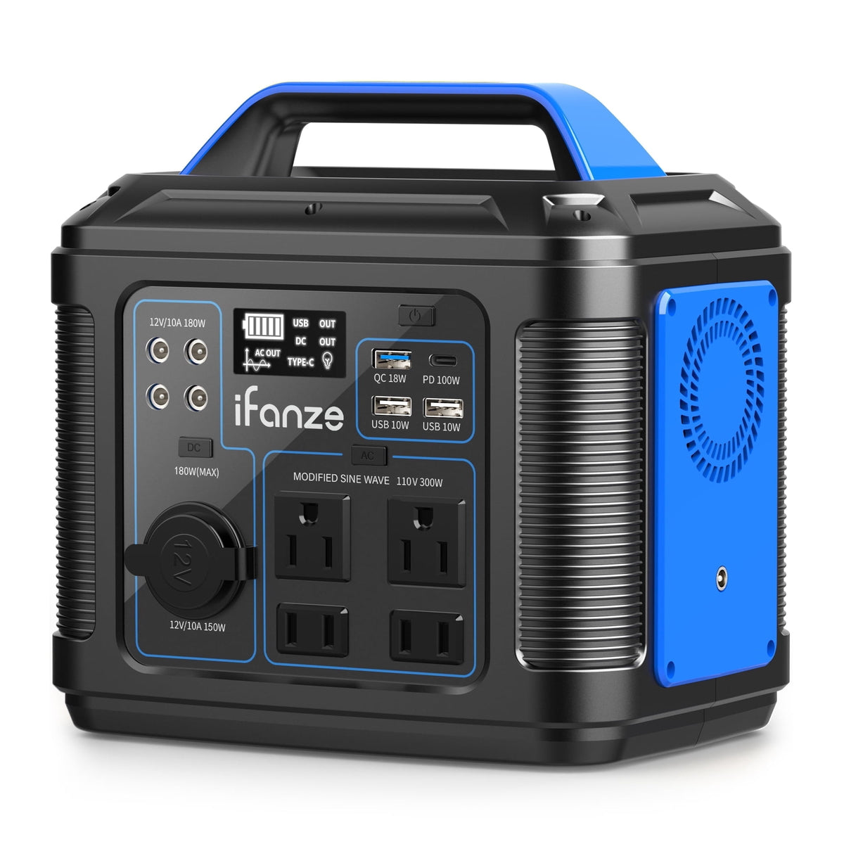 Portable Power Station 300W, 296Wh 80000mAh Lithium Battery Power Sola ...