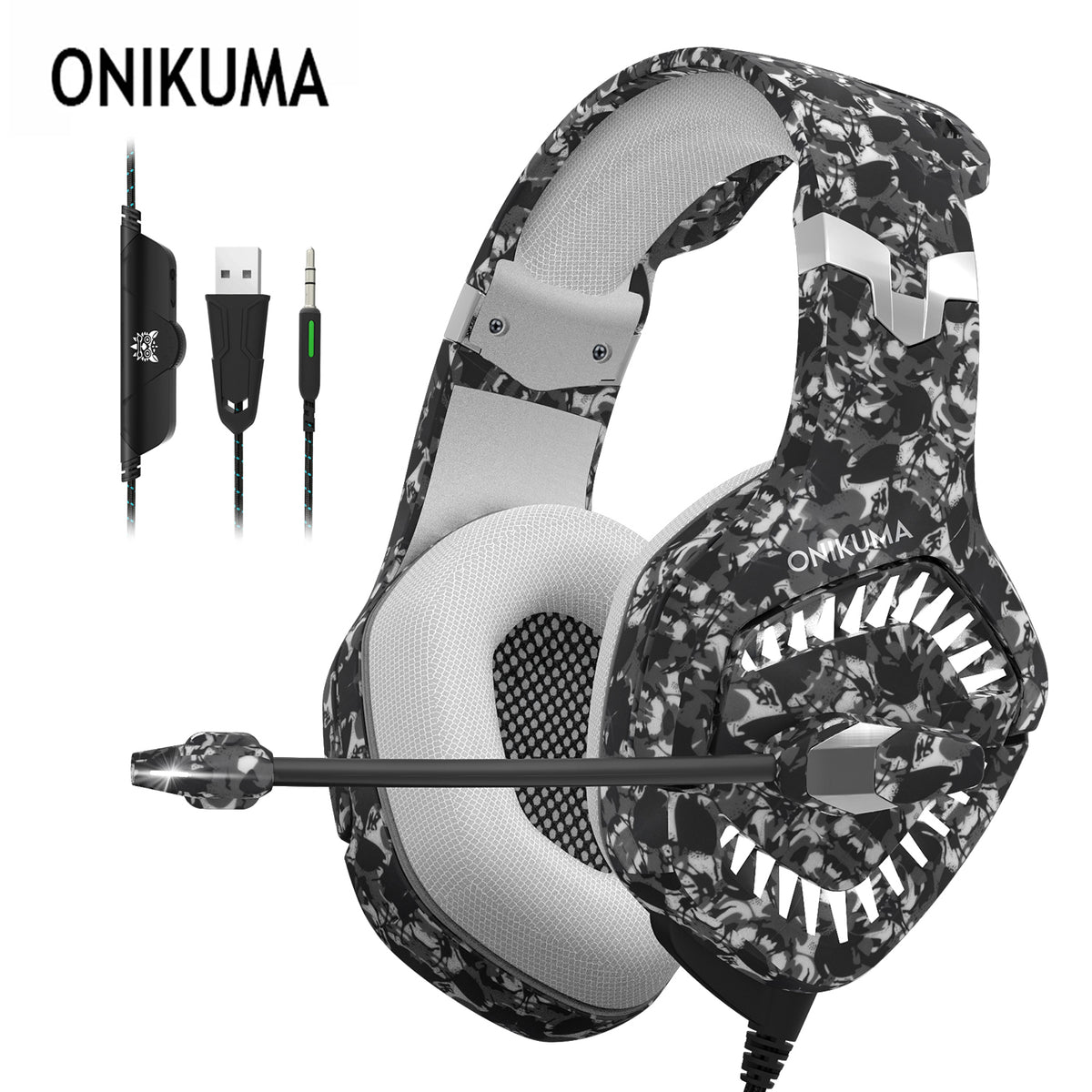 Gaming Headset, ONIKUMA K1B Pro Camo Elite Stereo Gaming Headset, Nois ...