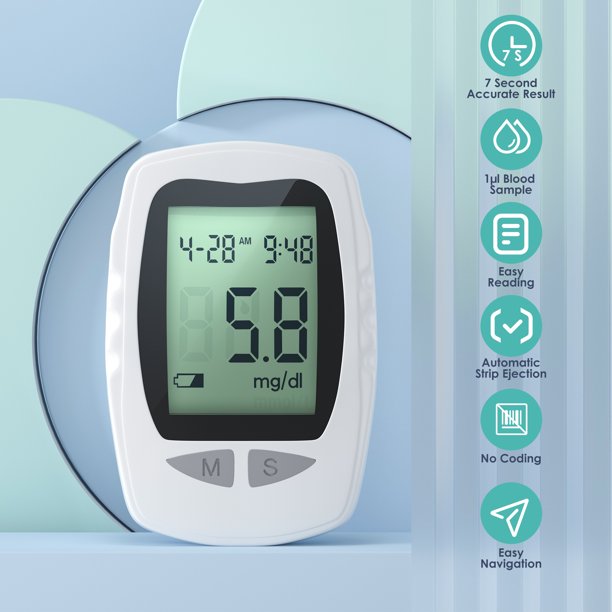 Blood Glucose Monitor Kit,Blood Sugar Test Kit with 100 Glucometer Str ...